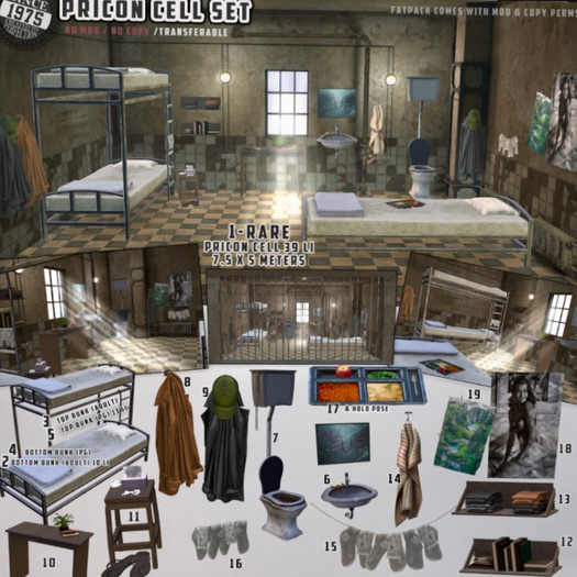 Second Life Marketplace - 01. [Since1975] Prison Cell - RARE